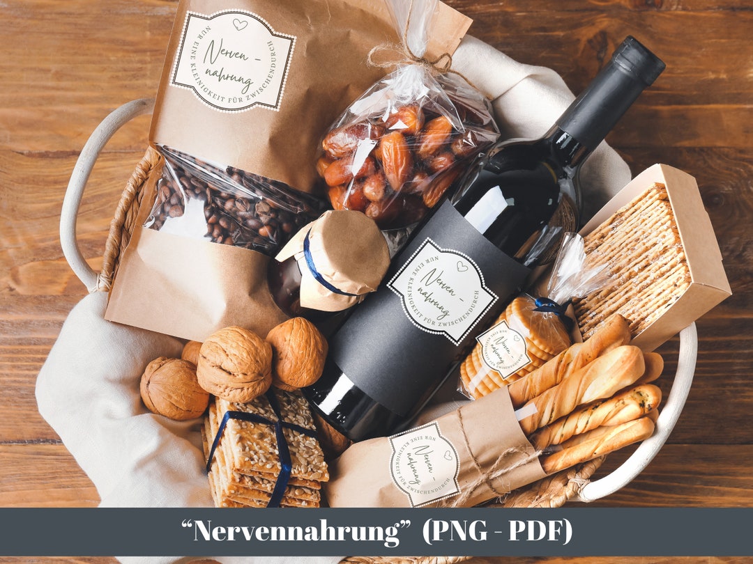 Labels Gift Basket Label Nerve Nourishment Gift Gift Exam Motivation ...