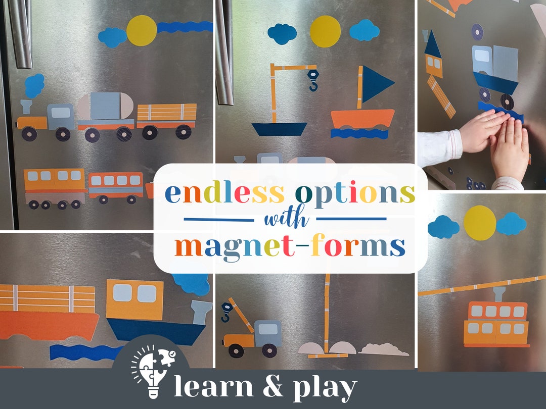 Printable Magnet Tiles Puzzle Children Activity Educational Learning ...