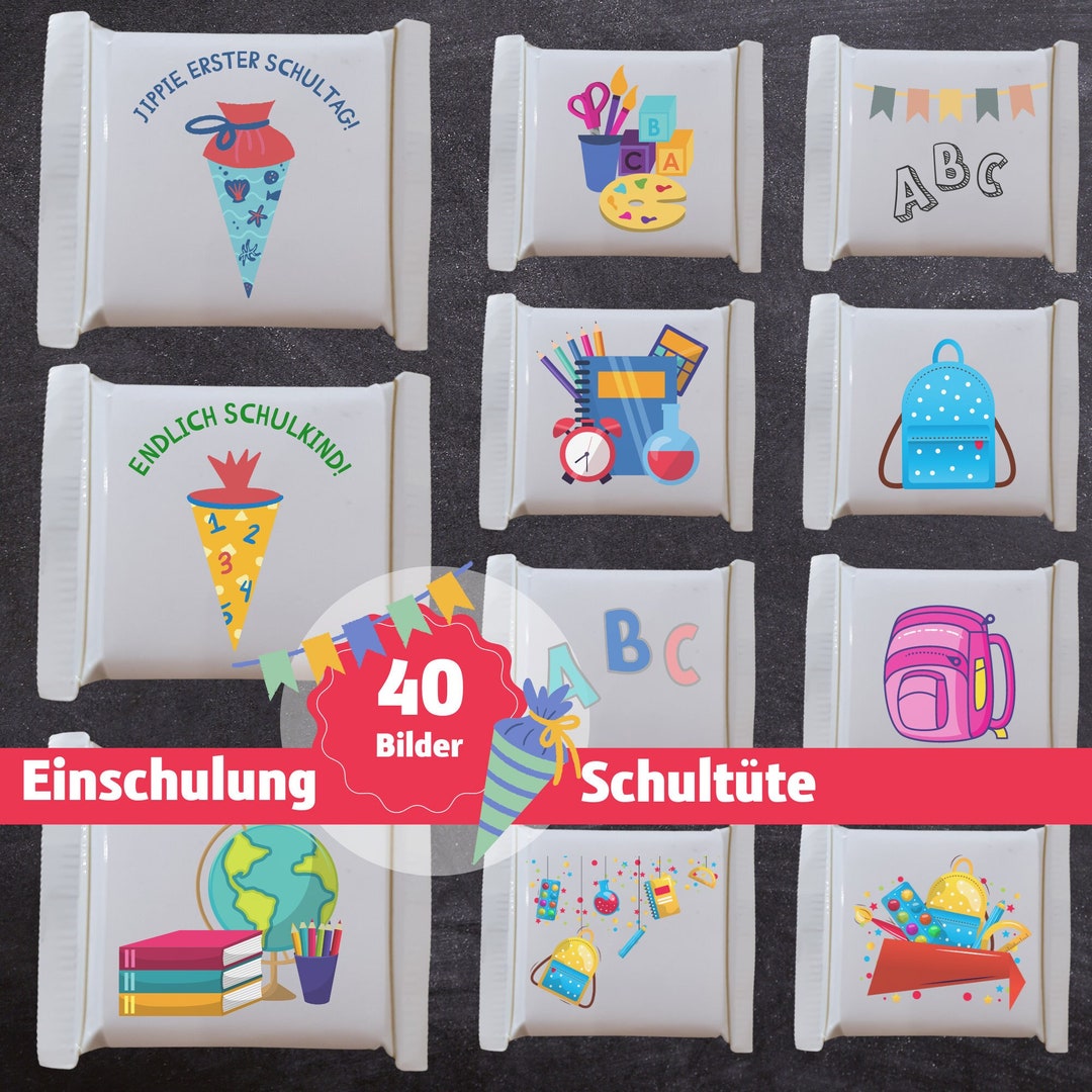 40 Ritter Sport Mini Banderoles Gift School Enrollment Girl Boy Schoolchild 2024 Content School ...