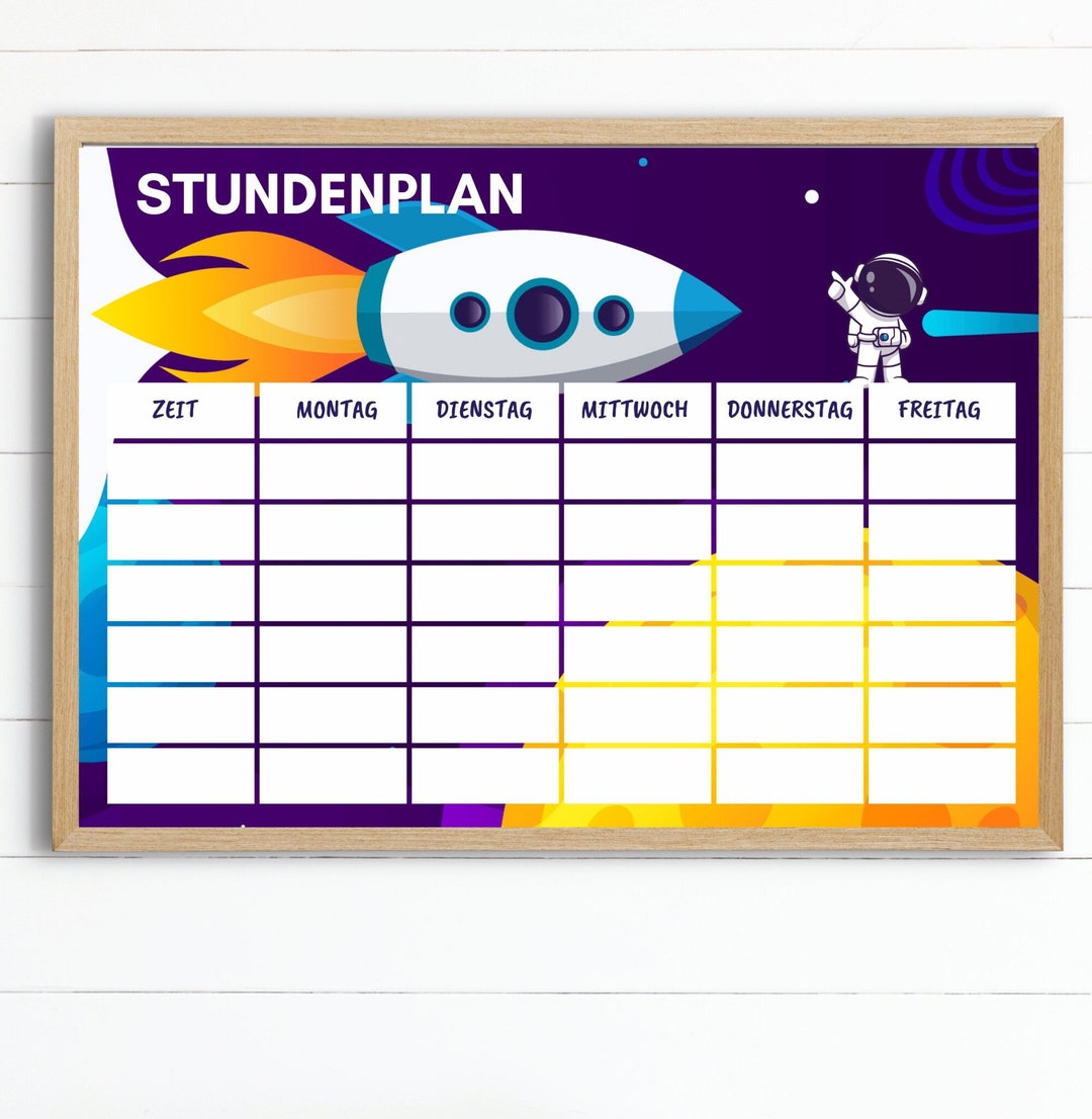 Stundenplan Kinder Stundenplan Junge Schule Geschenk - Etsy