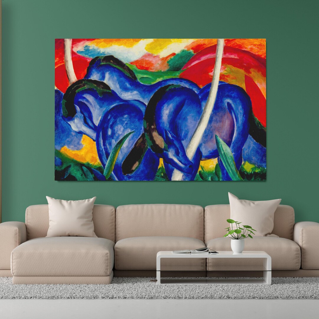FRANZ MARC - Blue Horses (c. 1911), Expressionism Art, Famous Artwork ...