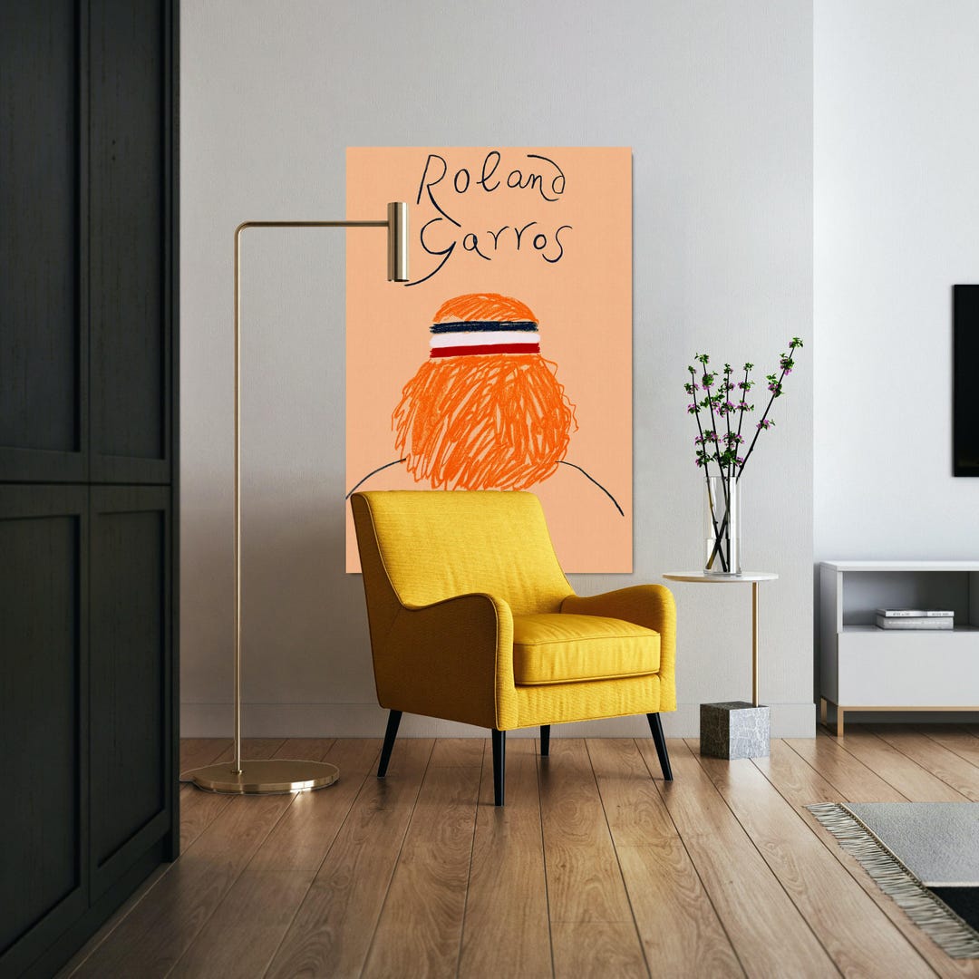 Roland Garros 1981 French Open Tournament, Retro Tennis Art / Canvas ...