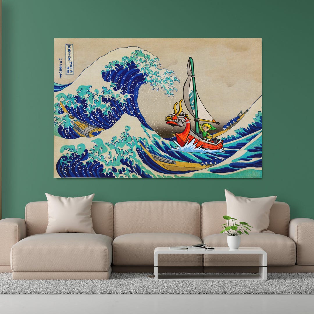 The Legend of Zelda Windwaker With Great Wave off Kanagawa, Zelda Fan ...