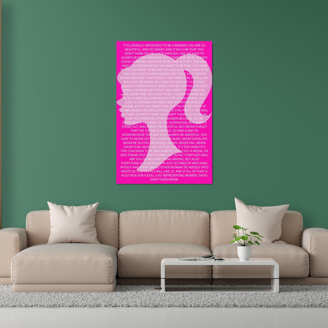 Gloria Monologue, Feminism Poster, Movie Poster, Pink Art, Gift for ...