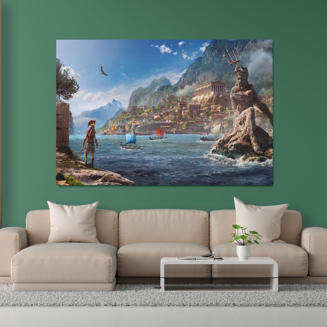 Poseidon Poster Greek Ancient Canvas Art, Neptune Wall Art, Mythology ...