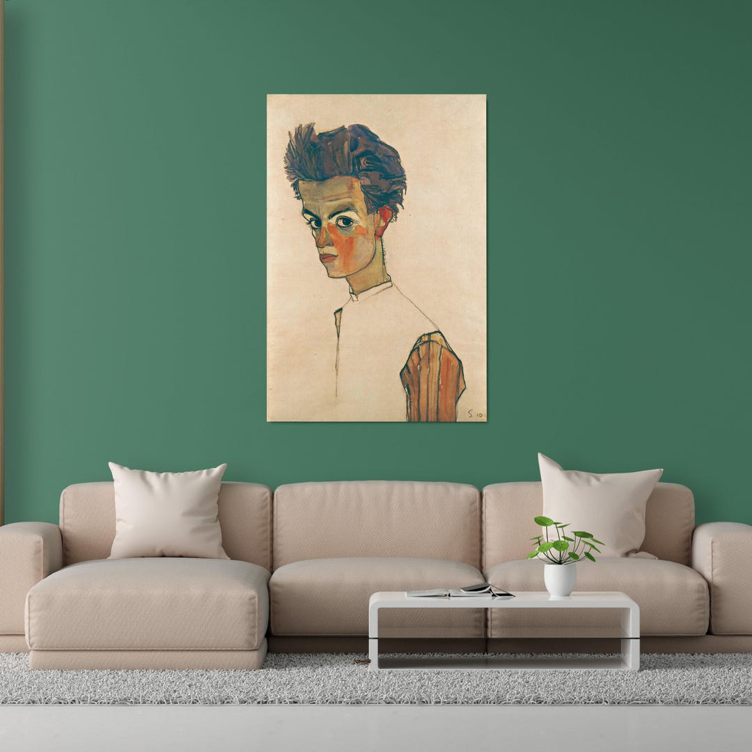 Egon Schiele Self-portrait Art, Schiele Reproduction, Modern Art ...