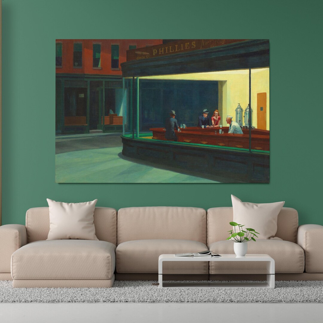 EDWARD HOPPER - Nighthawks (c. 1942), Art Print, Poster Print, Hopper ...