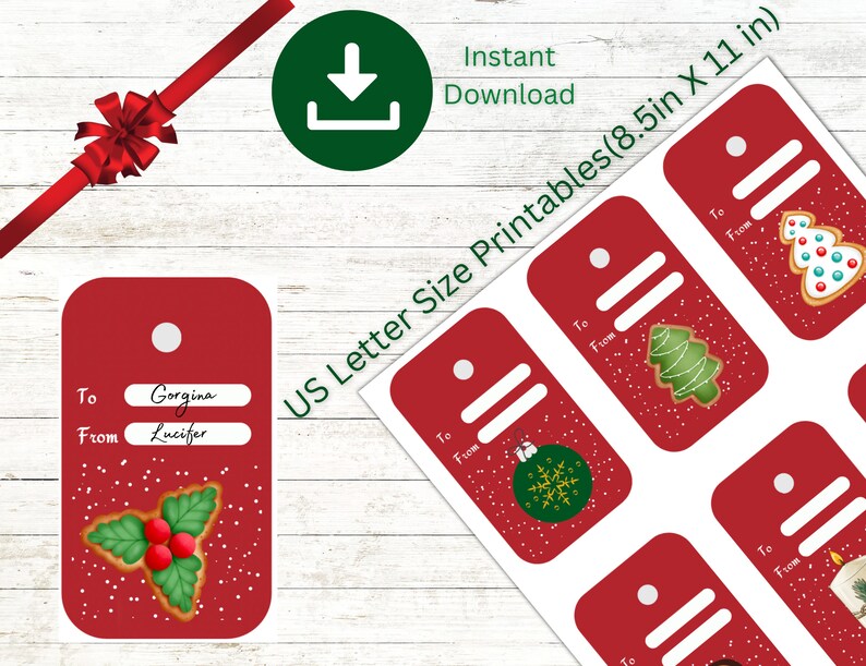 Printable Holiday Labels DIGITAL DOWNLOAD Merry Christmas - Etsy