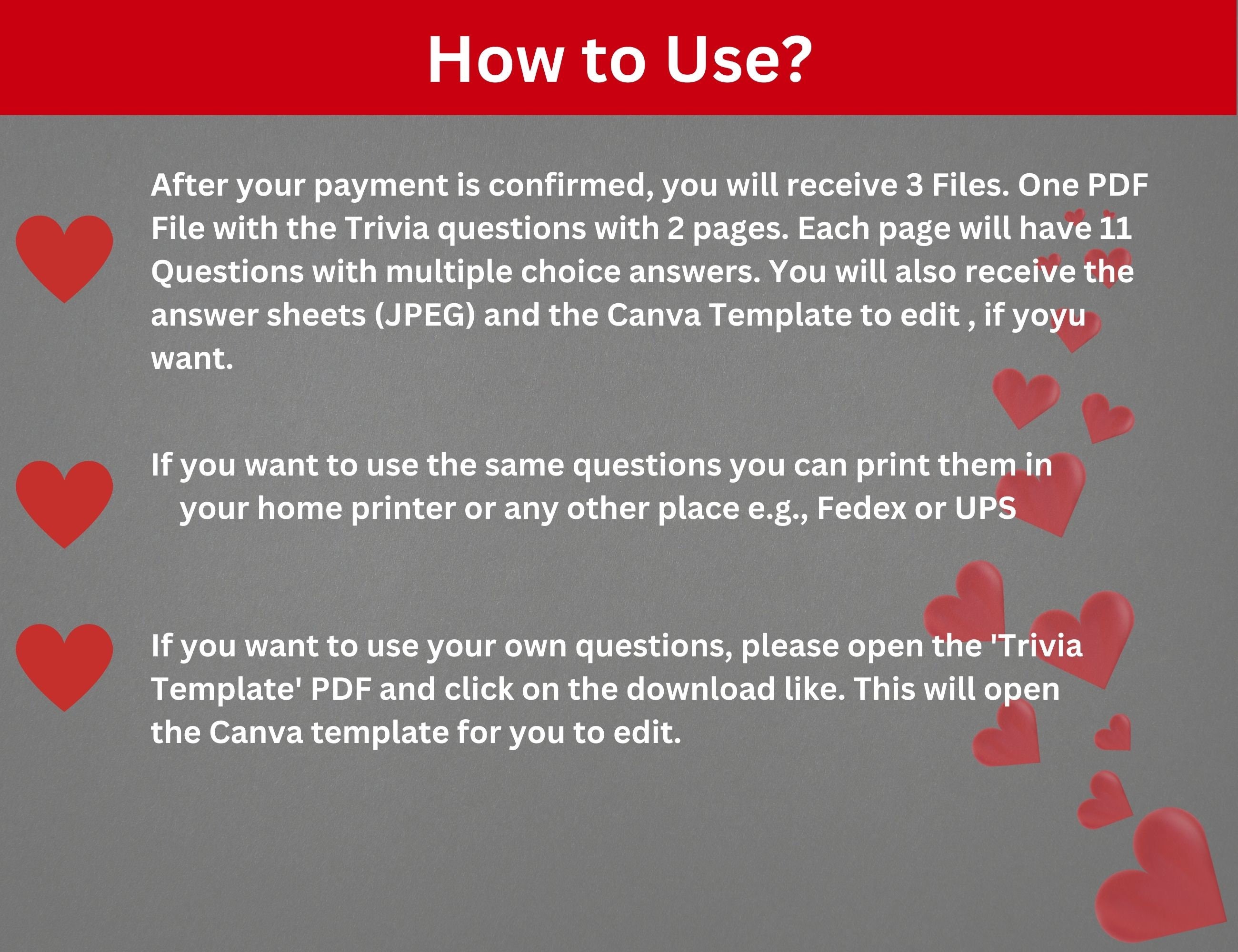 Valentine's Day Trivia Game, Valentine's Party Game, Printable ...