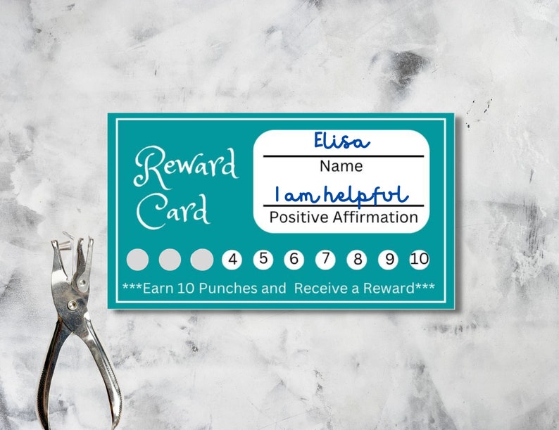 Kid's Reward Punch Cards: Behavior & Chore Bucks (printable PDF) - Etsy