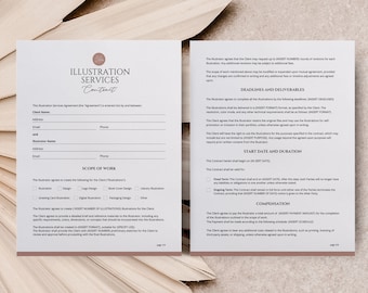 Illustration Services Contract Template, Freelance Illustrator Designer ...