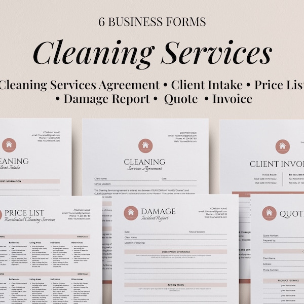 Client Intake Form Template, Editable Cleaning Service Business Form, Housecleaning Forms ...