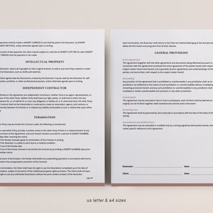 Illustration Services Contract Template, Freelance Illustrator Designer ...