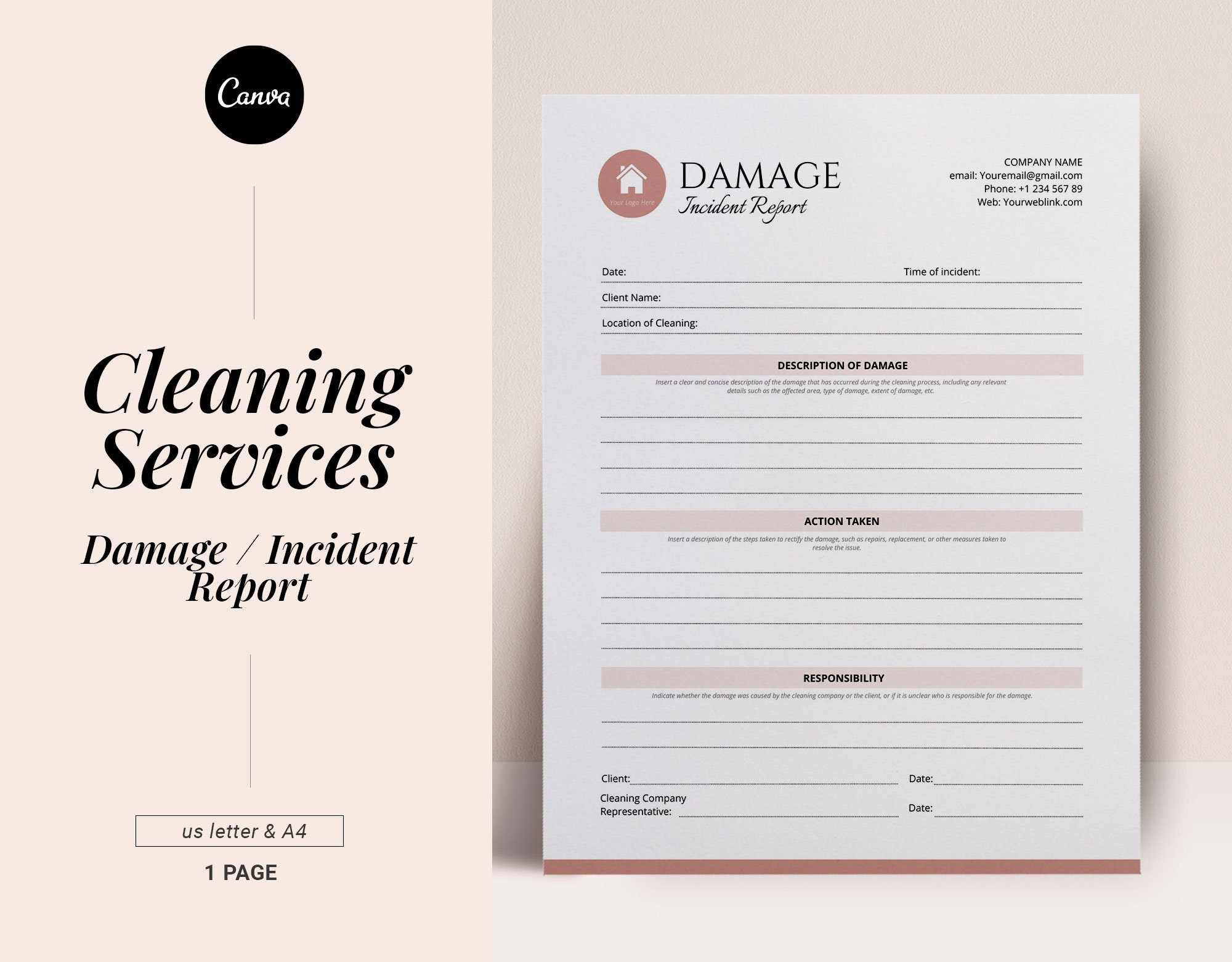 6 Editable Cleaning Services Forms, Clean Business BUNDLE, Agreement ...
