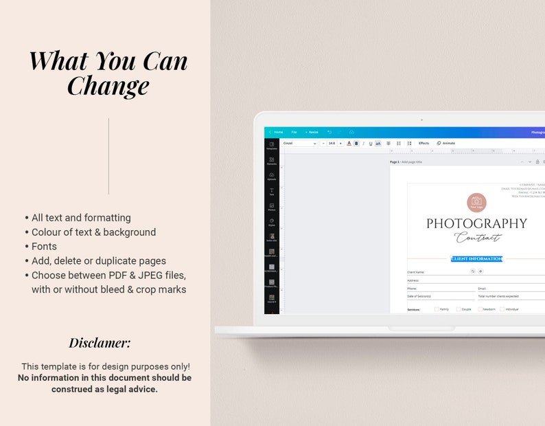 Photography Client Contract Template, Editable Client Agreement for ...