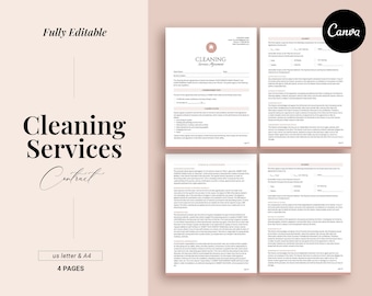 Editable Cleaning Services Agreement, Cleaning Contract Template ...