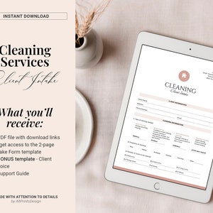 Editable Client Intake Form Template Cleaning Service - Etsy