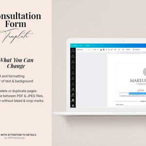 Makeup Artist Client Intake Form, Editable Makeup Service Consultation ...