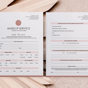 MUA Consultation Form Template, Makeup Artist Client Intake Form ...