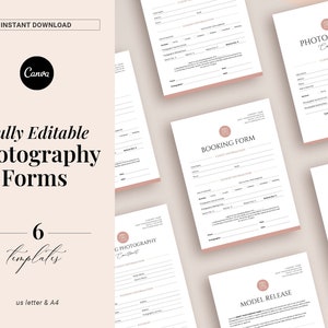 Photography 6 Form Templates Bundle, Wedding Contract, Client Contract ...