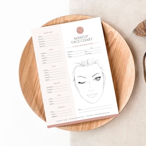 Makeup Artist Face Chart Template, Freelance Artist Form, Editable ...