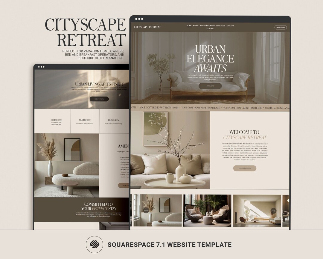 Squarespace Website Template for Airbnb Host, Short-term Rentals ...