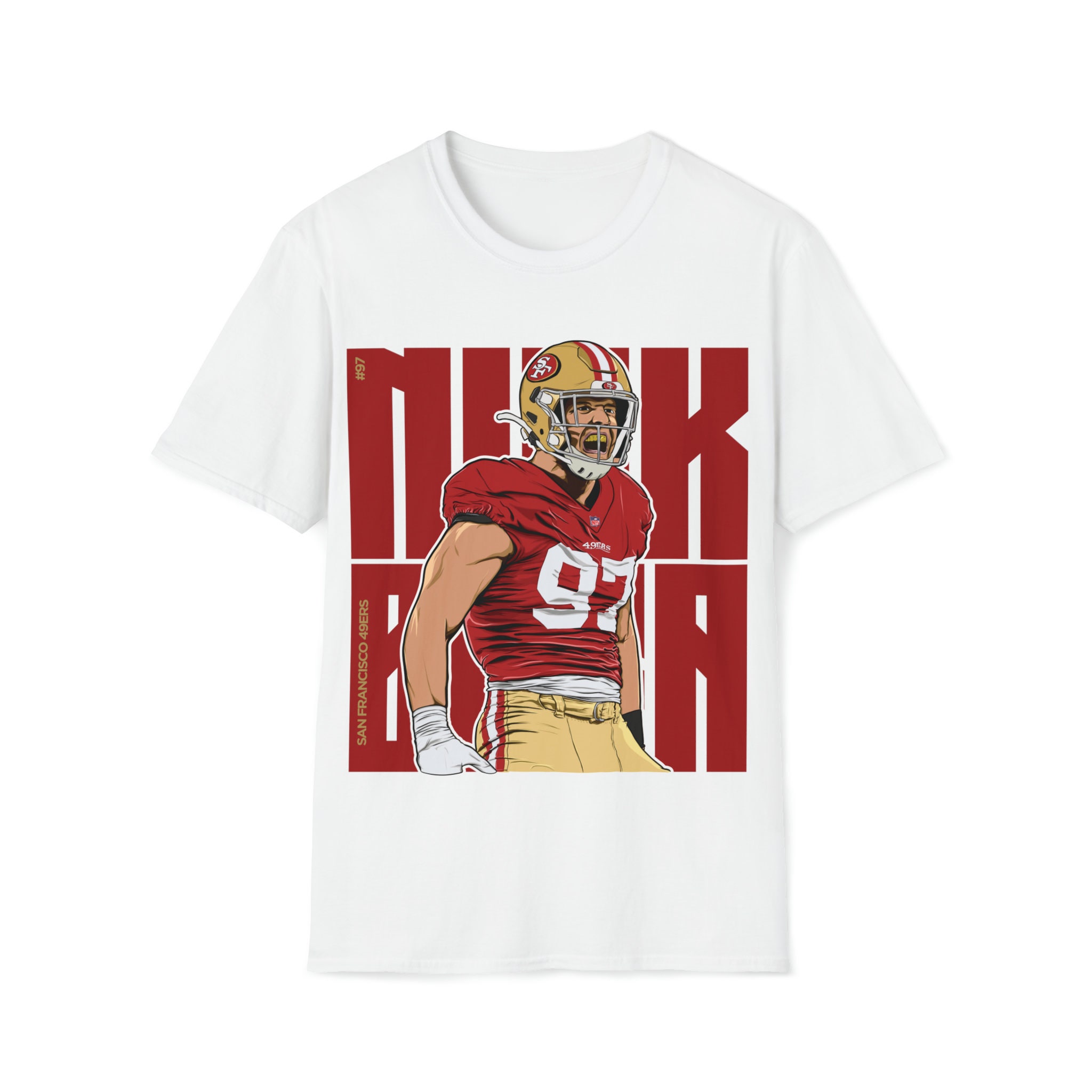 Nick Bosa T Shirt Design Illustration San Francisco 49ers Gift for Him ...