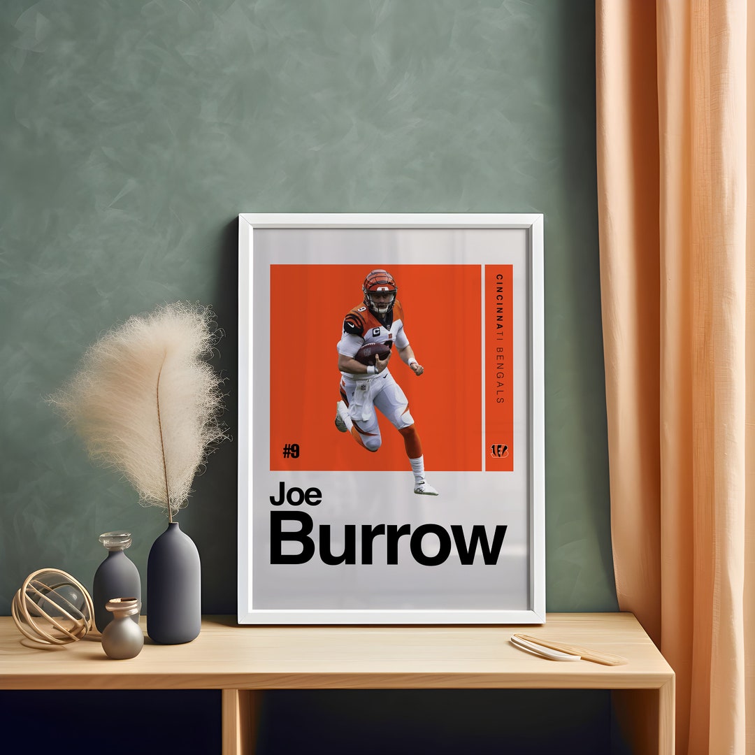 Joe Burrow Poster NFL Gift for Him Bedroom Art Office Wall Art Graphic ...