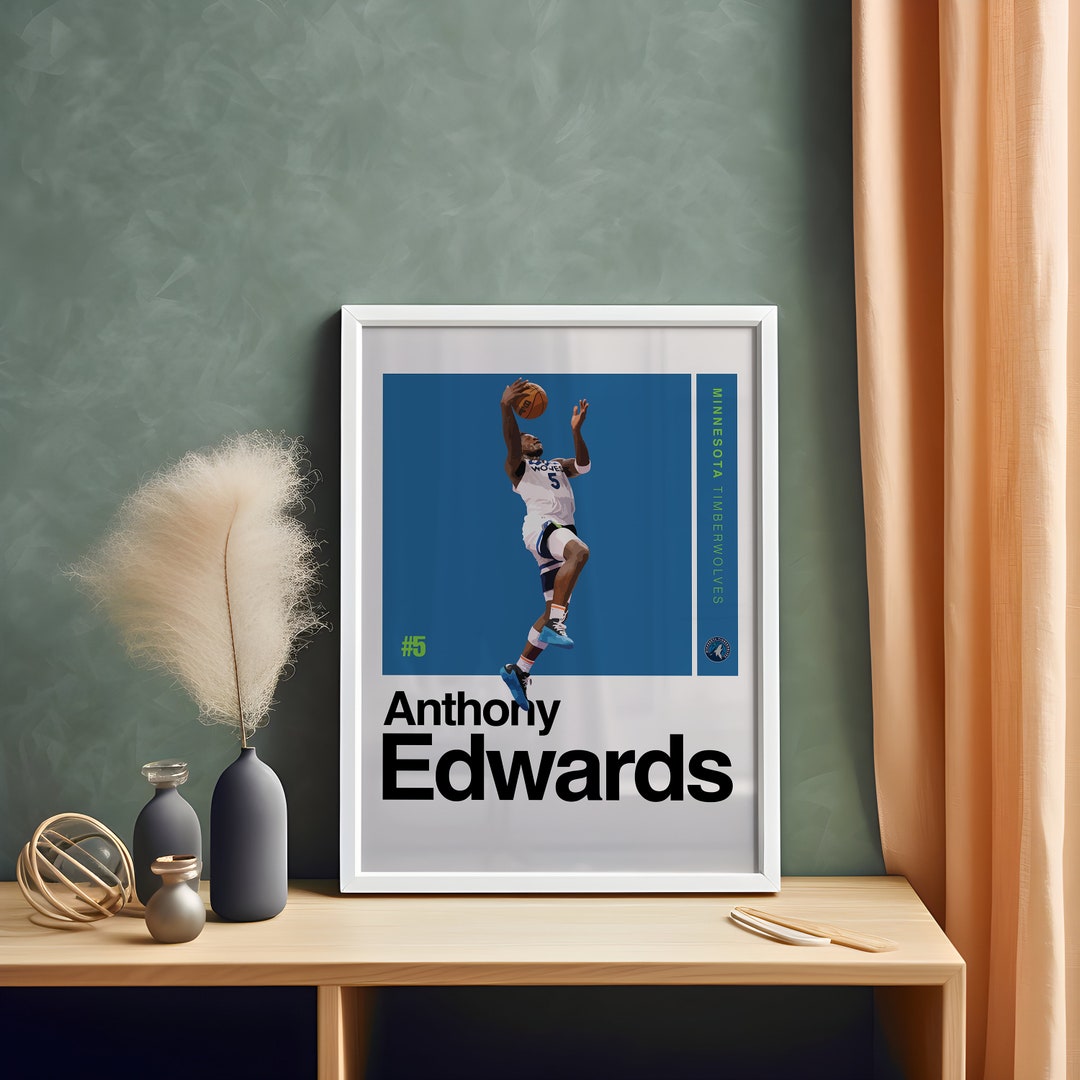 Anthony Edwards Poster NBA Gift for Him Bedroom Art Office Wall Art ...