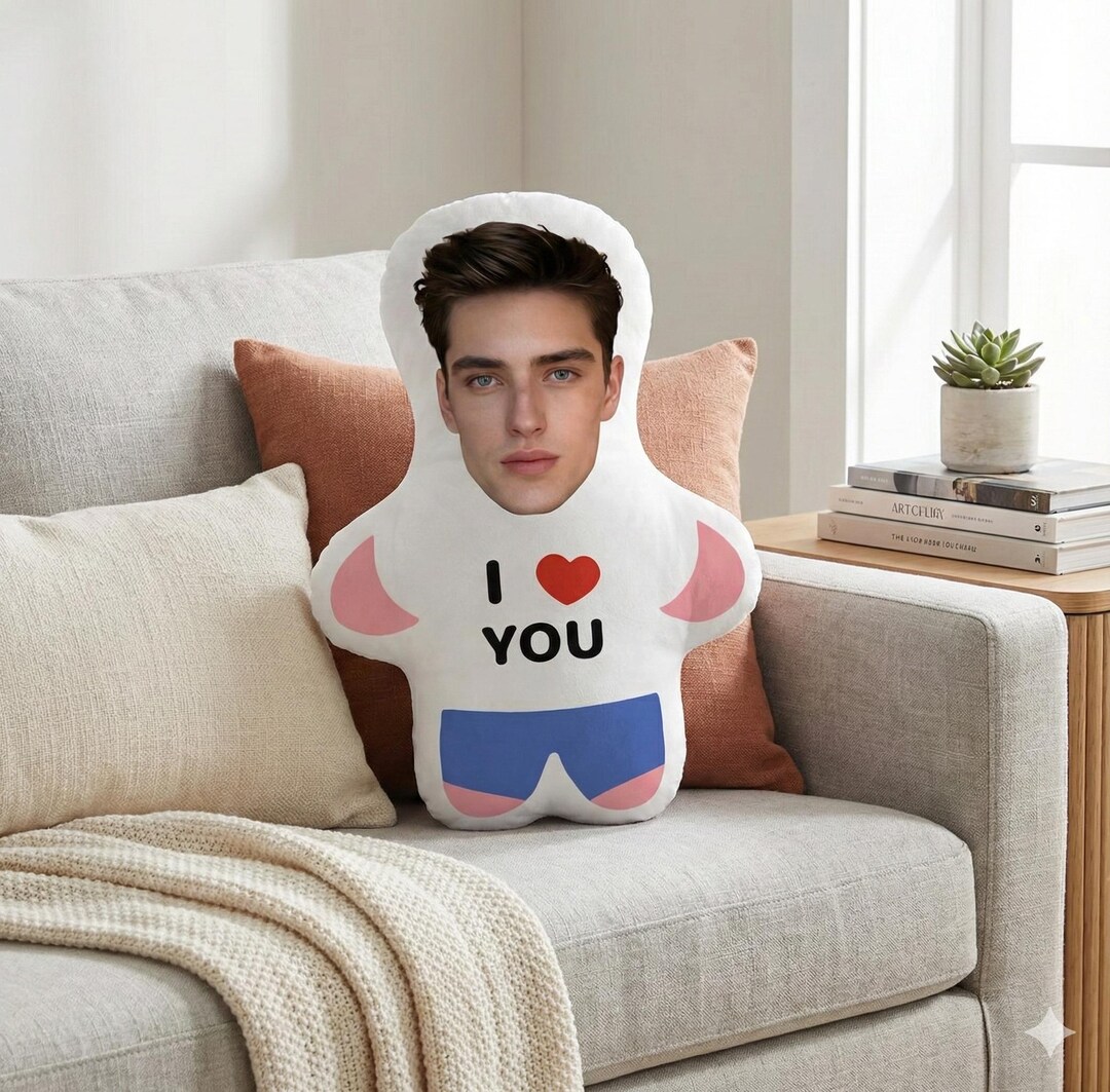 Personalized “I Love You” Mini Plush Doll, Custom Photo Pillow ...