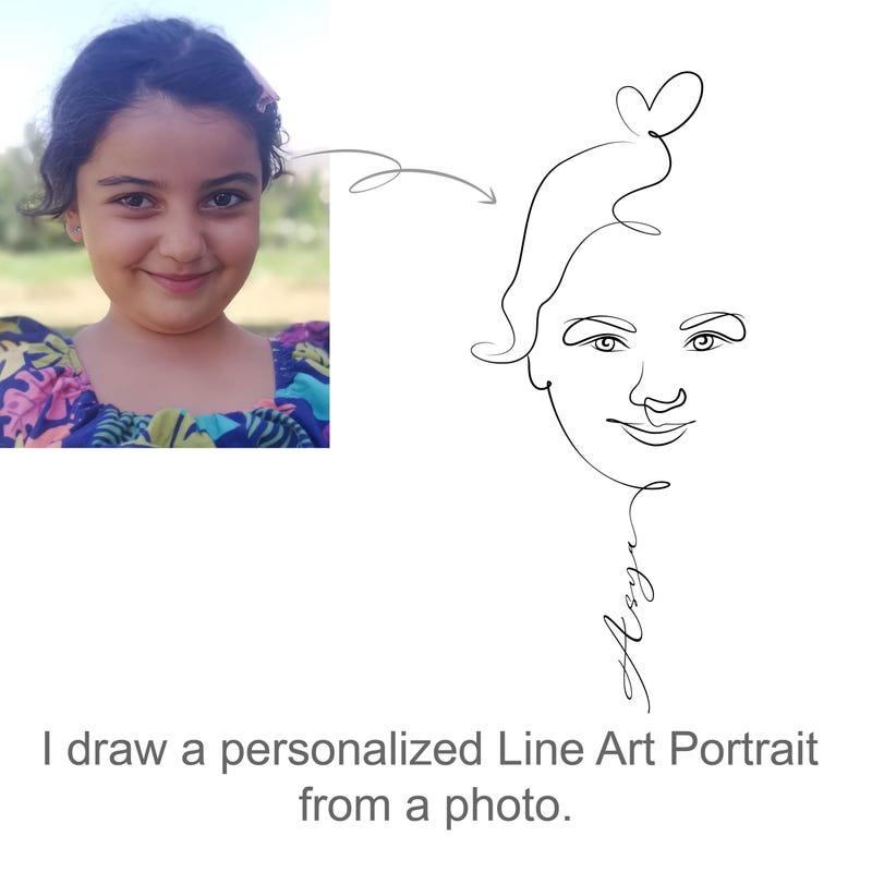 Line Drawing Child Face - Etsy