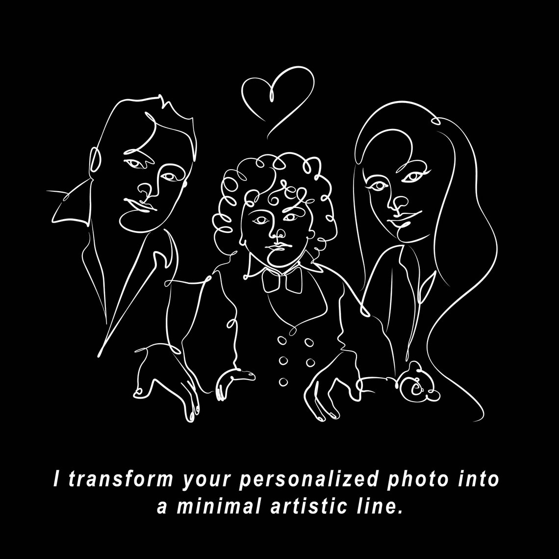 Family One Line Drawing, Abstract Family One Line, One Line Art Drawing ...