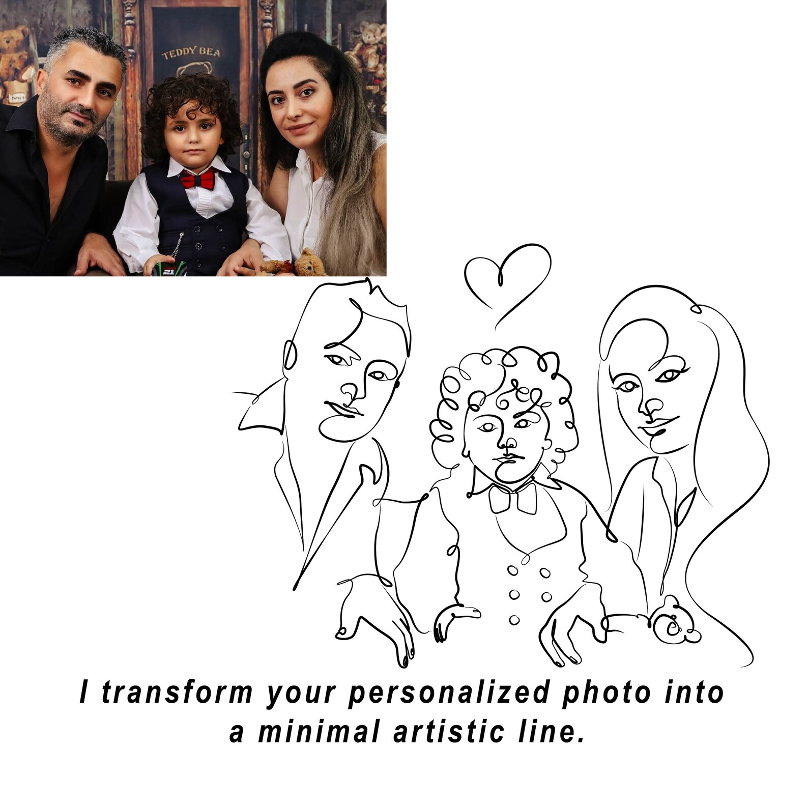 Family One Line Drawing, Abstract Family One Line, One Line Art Drawing ...