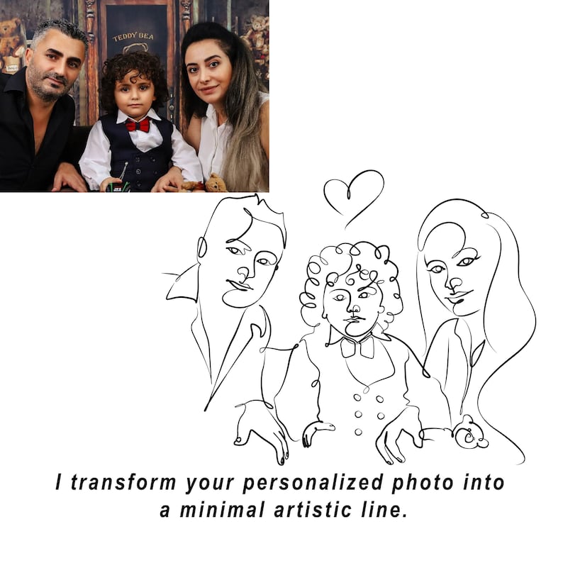 Family One Line Drawing, Abstract Family One Line, One Line Art Drawing ...