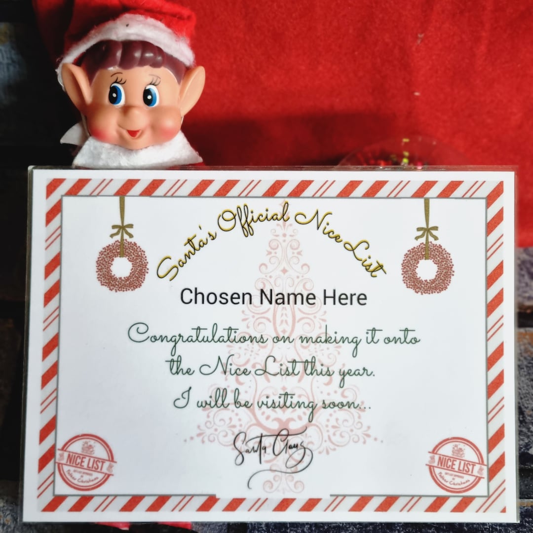 Personalised Santa Naughty Nice List Letter Fully Personalised With ...