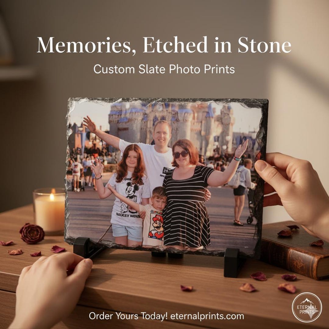 Personalised Photo Slate Gift | Natural Rock Slate | Mothers Day Gift ...
