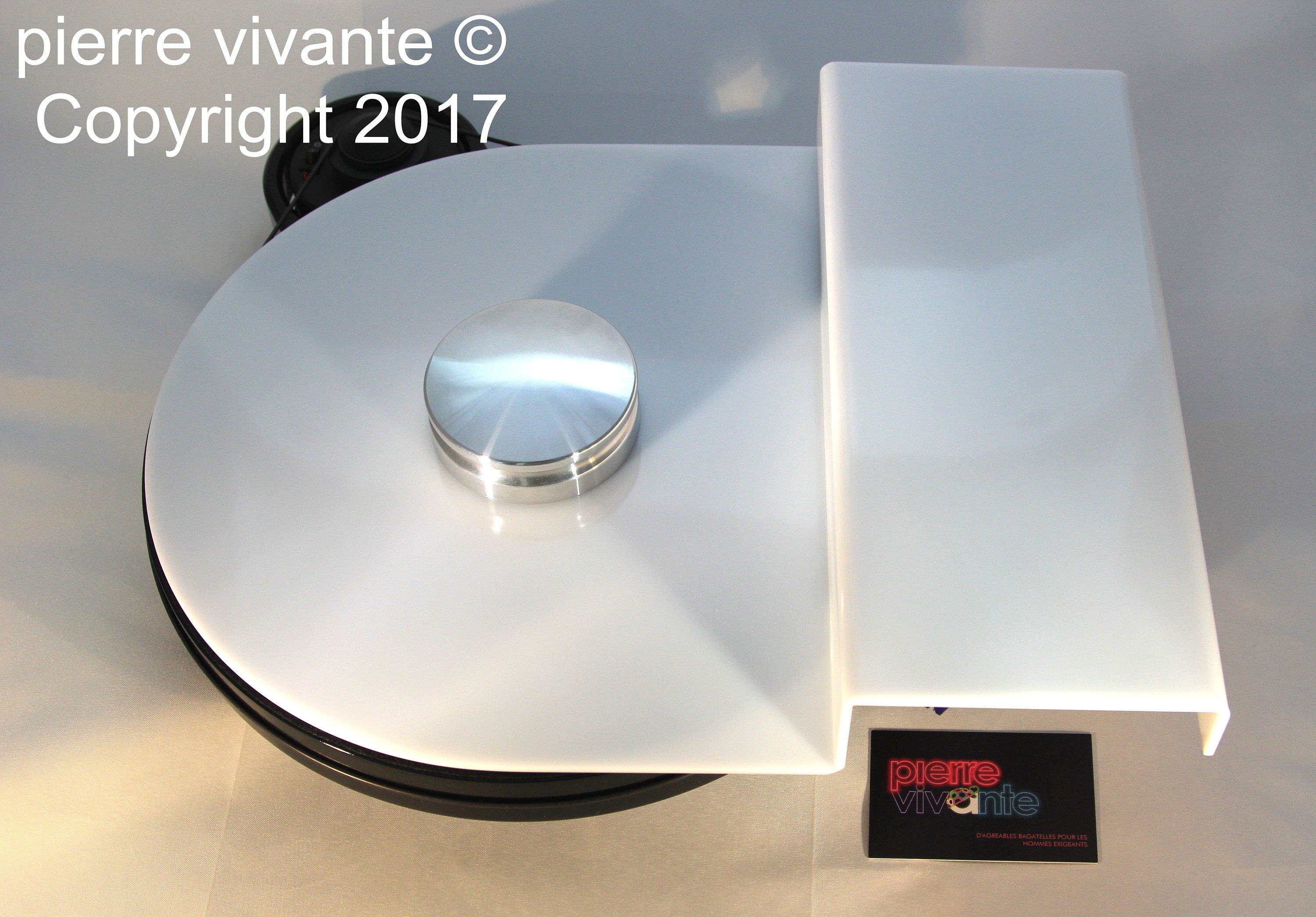 PIERRE VIVANTE ® DESIGN Record Player Cover Turntable Dustcover White ...