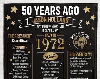 50th Birthday 1972 Sign - Etsy