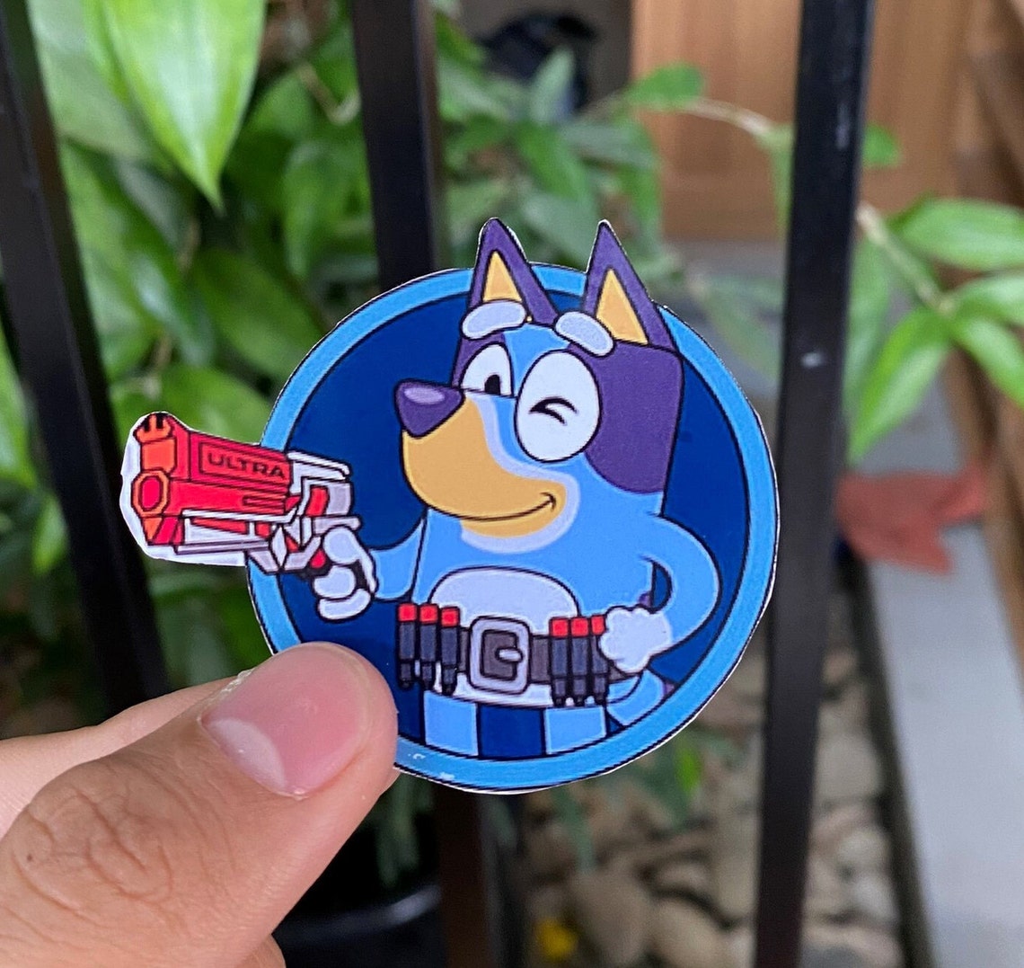 Bluey Police Bluey Vinyl Sticker Bluey Stickers Bluey Cute - Etsy