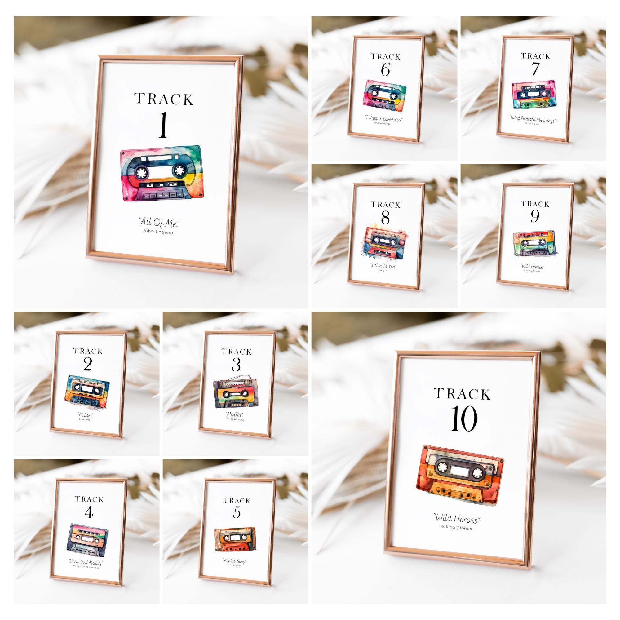 Music Theme Table Numbers, Mix Tape, Unique Table Decor, Printable ...