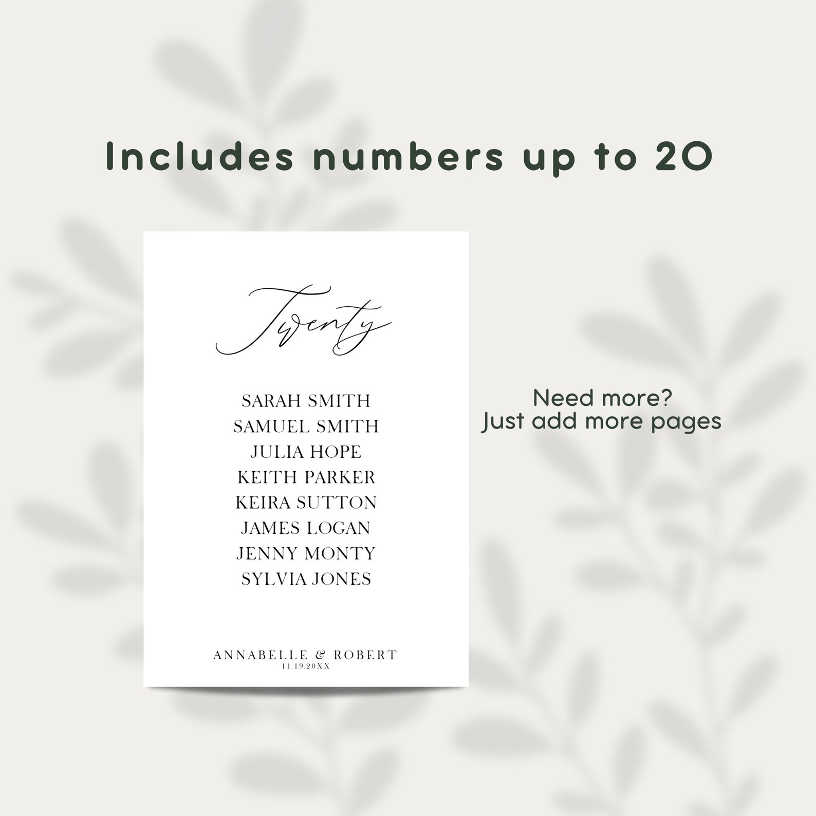 4x6 Wedding Seating Chart Template Calligraphy, for Mirror, Name Cards ...