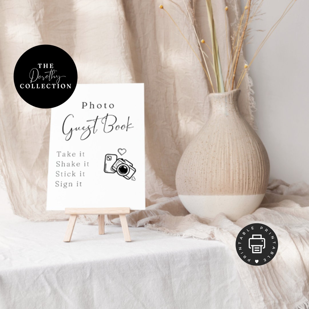 Polaroid Camera Wedding Sign, Photo Guestbook Sign Template, 8x10, 5x7 ...