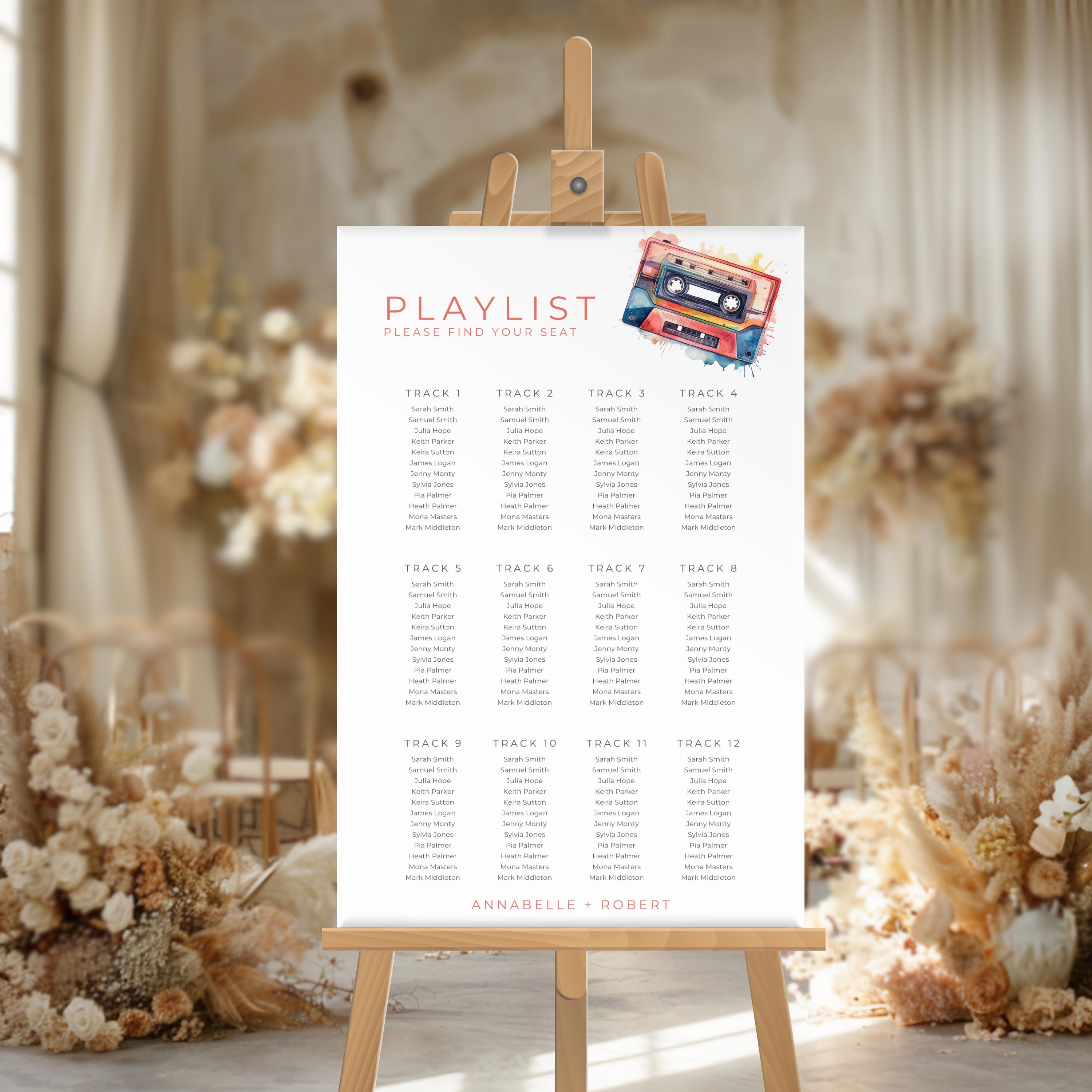 Music Theme Wedding Seating Chart Template Calligraphy, Wedding ...