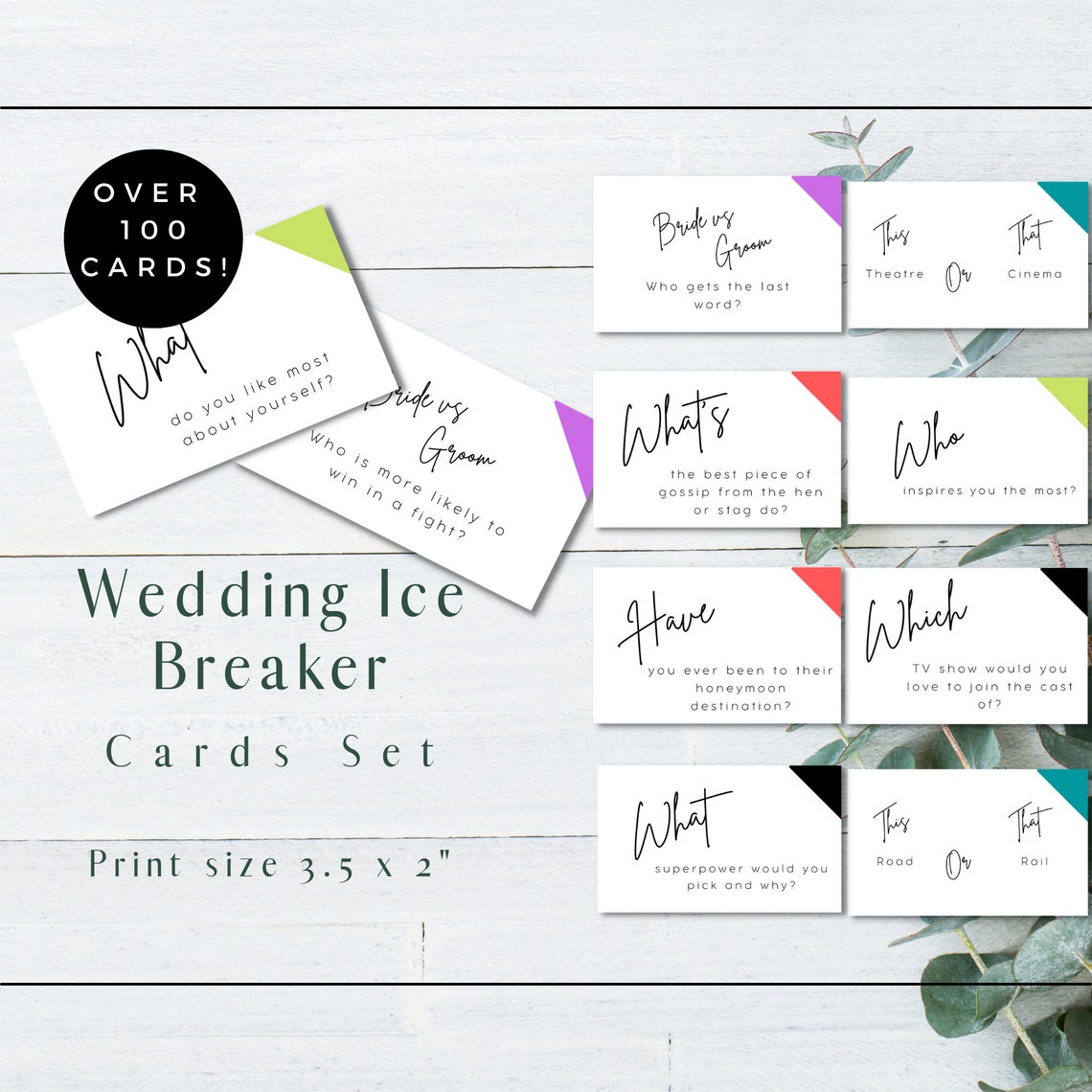 Wedding Ice Breaker Cards Bundle, INSTANT DOWNLOAD, Value Game Bundle ...