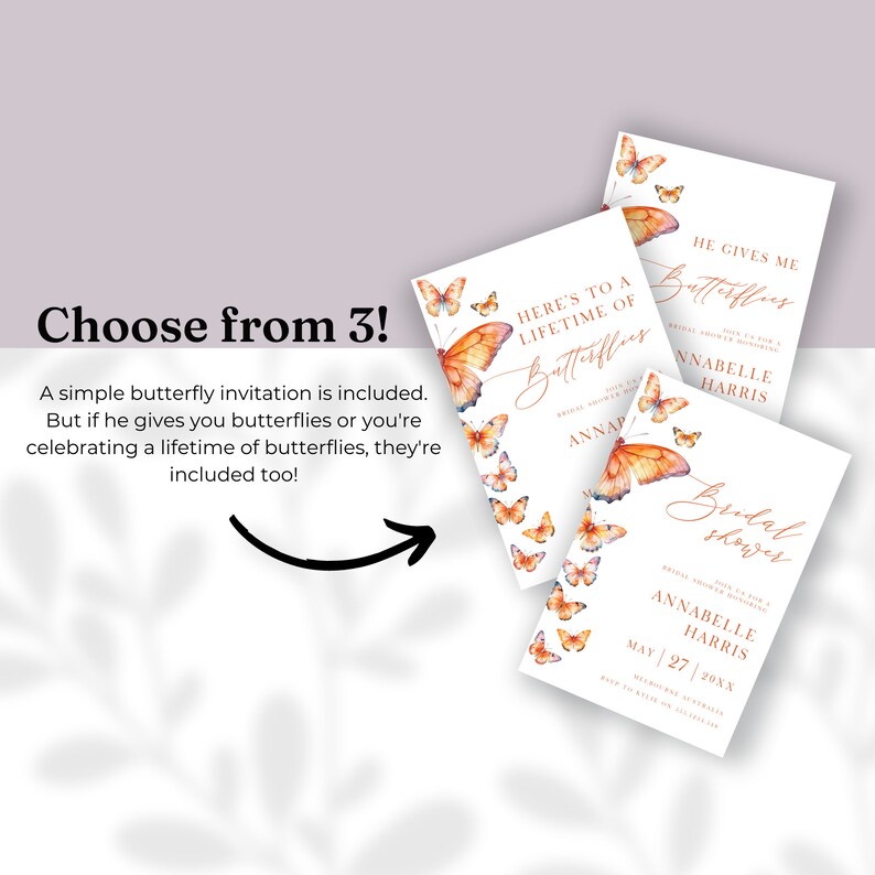 Lifetime of Butterflies Bridal Shower Bundle, Games, Favors, He Gives ...