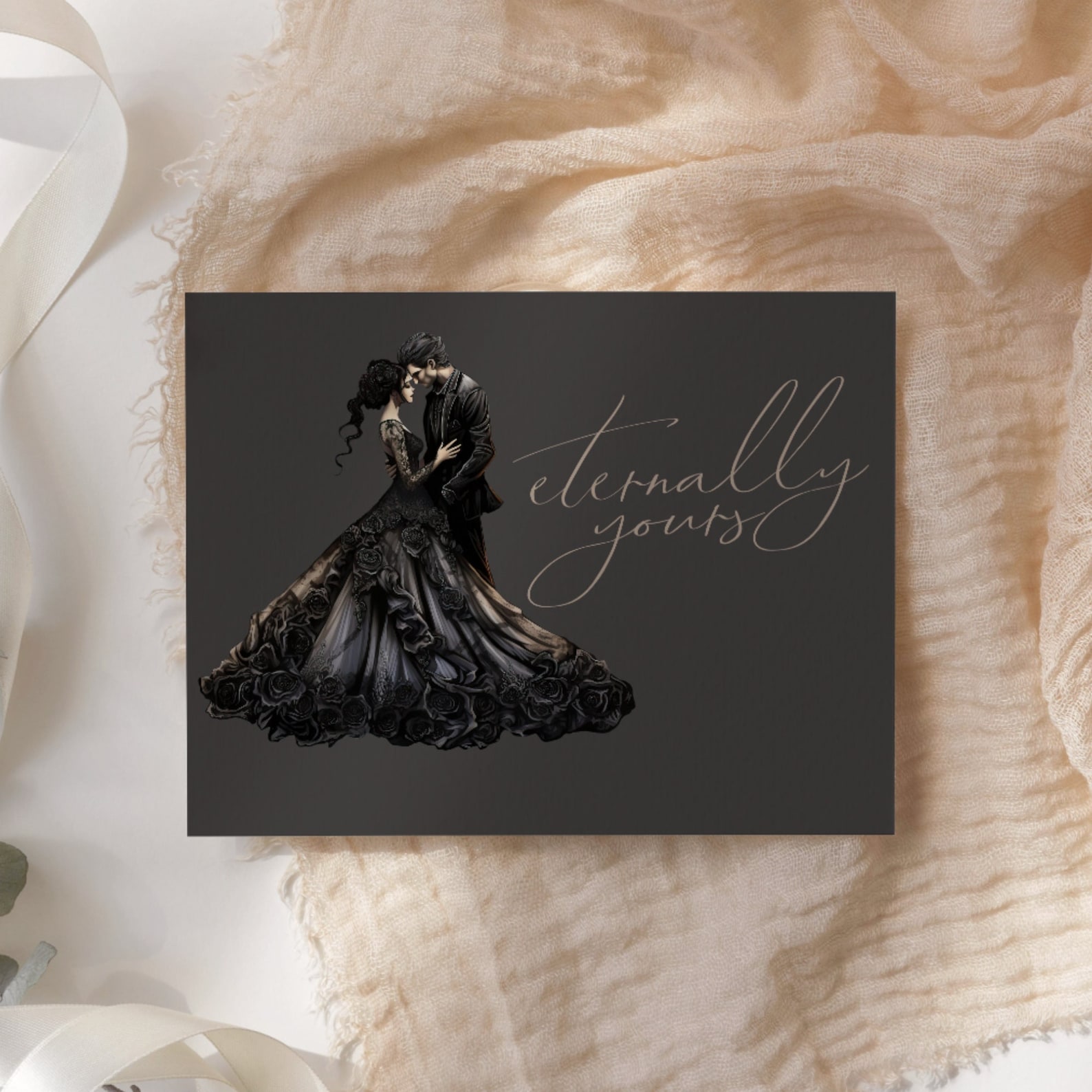 Gothic Wedding Anniversary Card, Eternally Yours, Dark and Moody ...