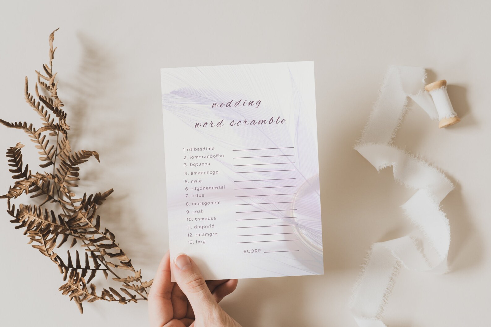 Wedding Word Scramble, Purple Theme, 5x7, INSTANT DOWNLOAD, Wedding ...