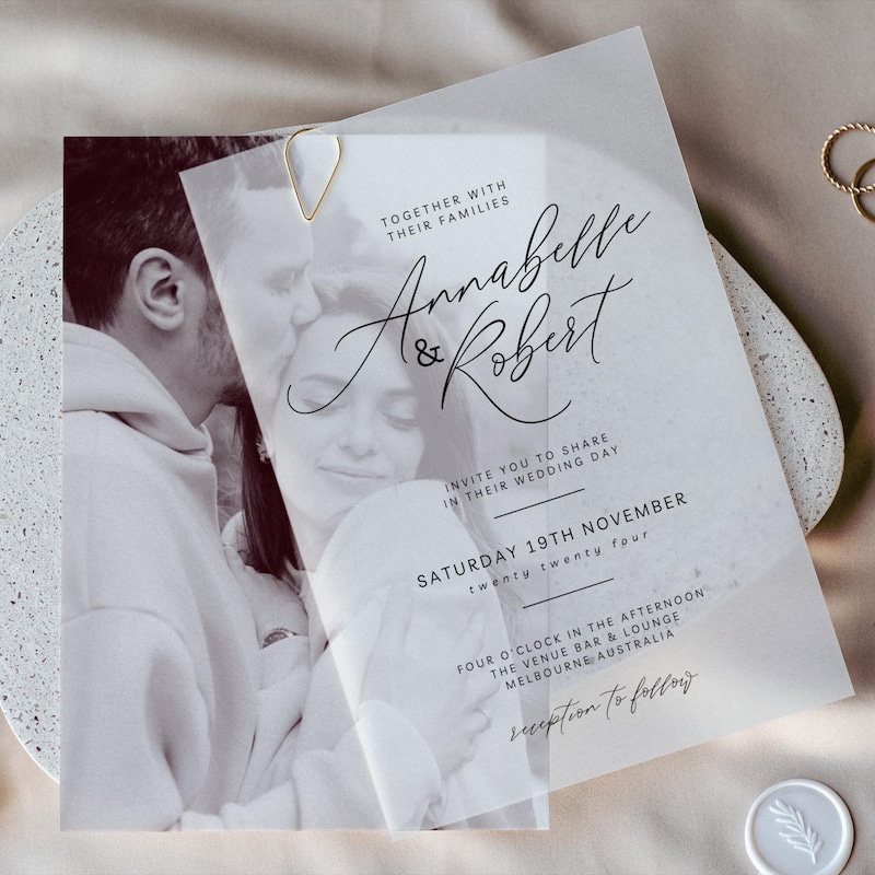 Vellum Layered Invitations - Etsy UK