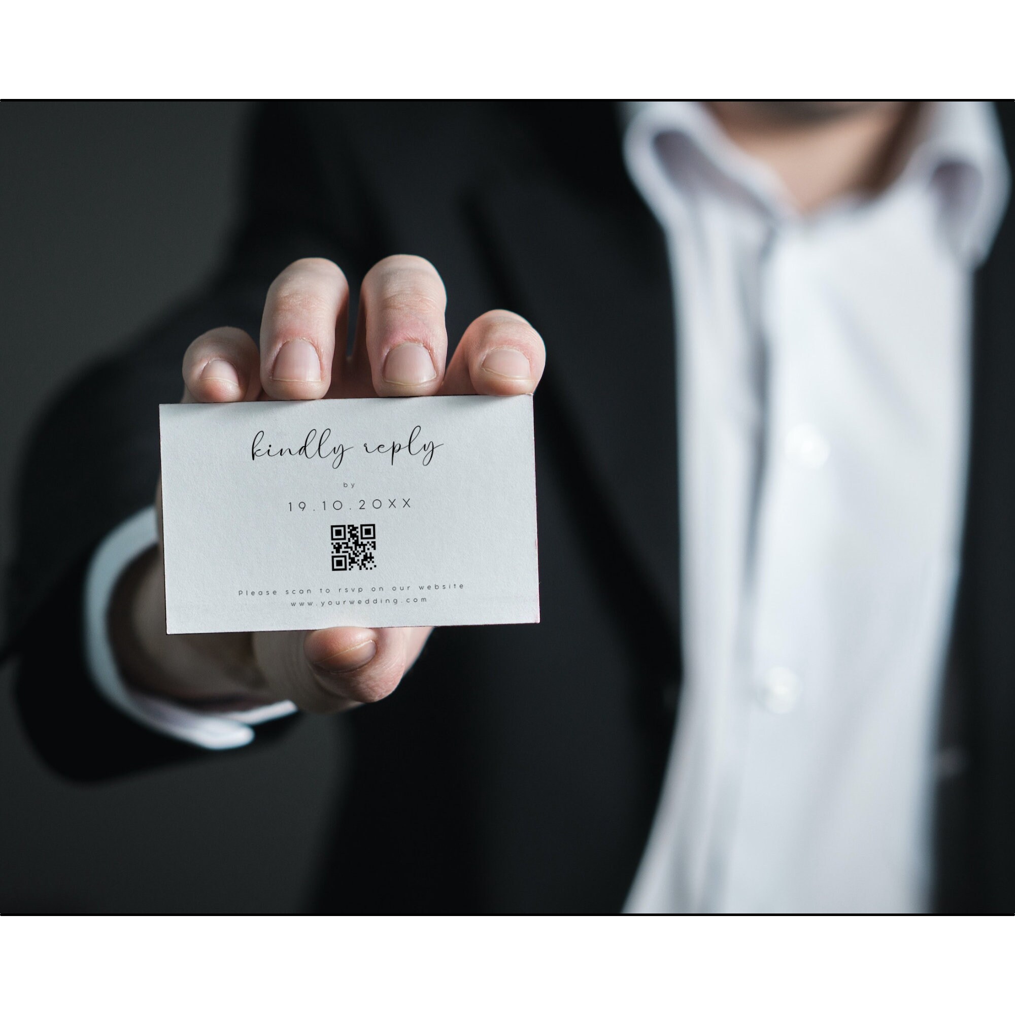 QR Code Business Card for Wedding, RSVP Cards for Wedding Website ...