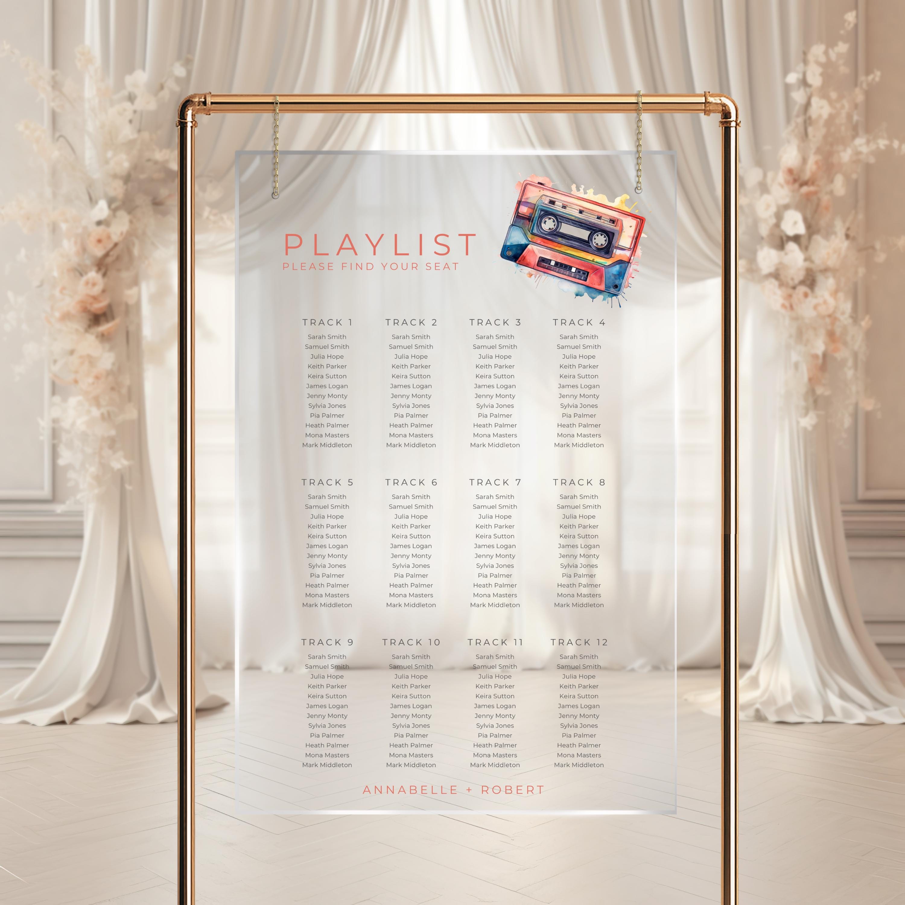 Music Theme Wedding Seating Chart Template Calligraphy, Wedding ...